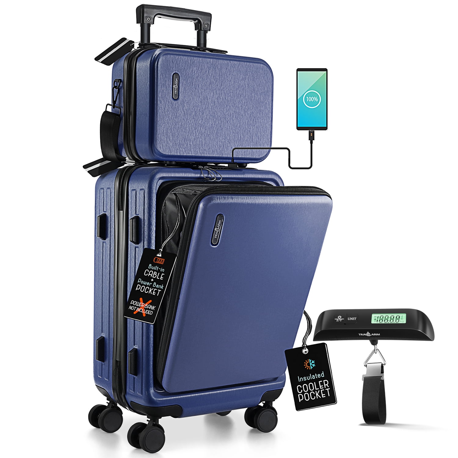 StorageBud 20 inch Hardside Carry-On Expandable Luggage wi th Digital ...