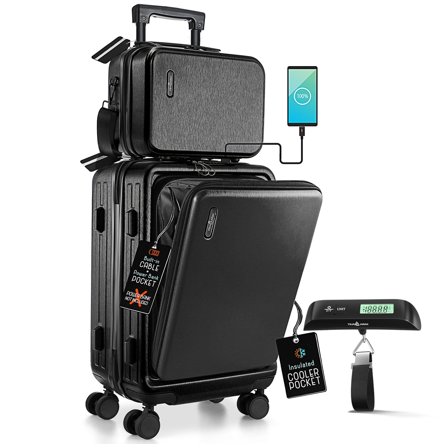 StorageBud 20 inch Hardside Carry-On Expandable Luggage wi th Digital ...