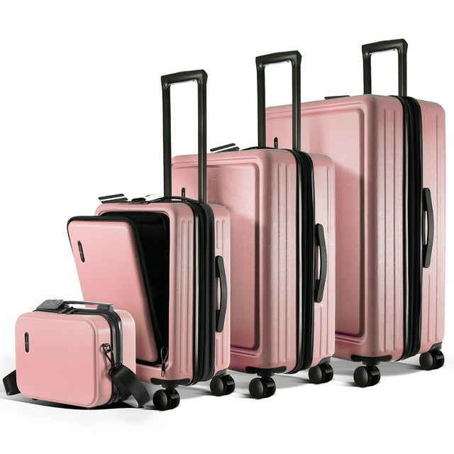 StorageBud 4 Piece Hardshell Exapandable Luggage Set, Spinner Luggage ...