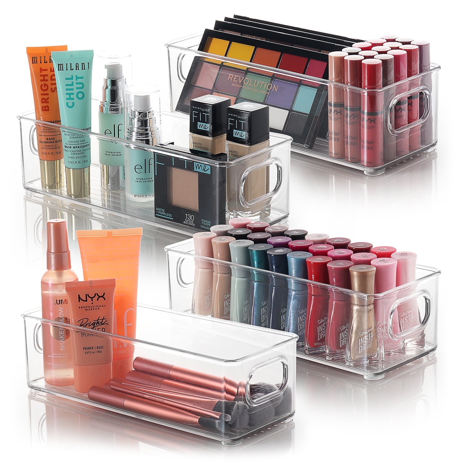 StorageBud Clear Storage Bins , 10X4X3" Plastic Containers, 4 Pack ...