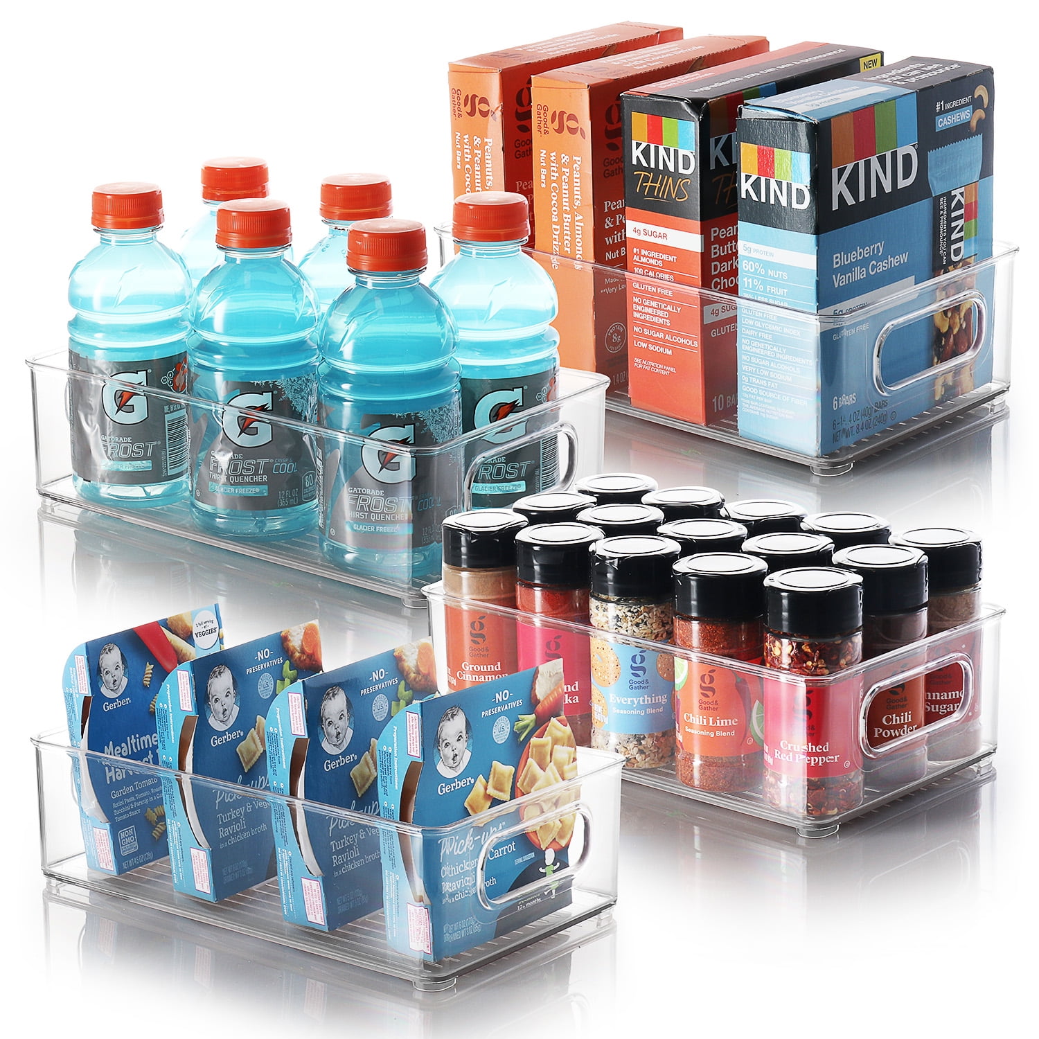 "StorageBud Clear Transparent Organizer Boxes with Handle, 10X6X3 ...