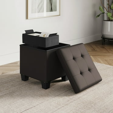 Small Footstool Foot Rest with Wooden Legs, Rectangle Chair Step Stool ...