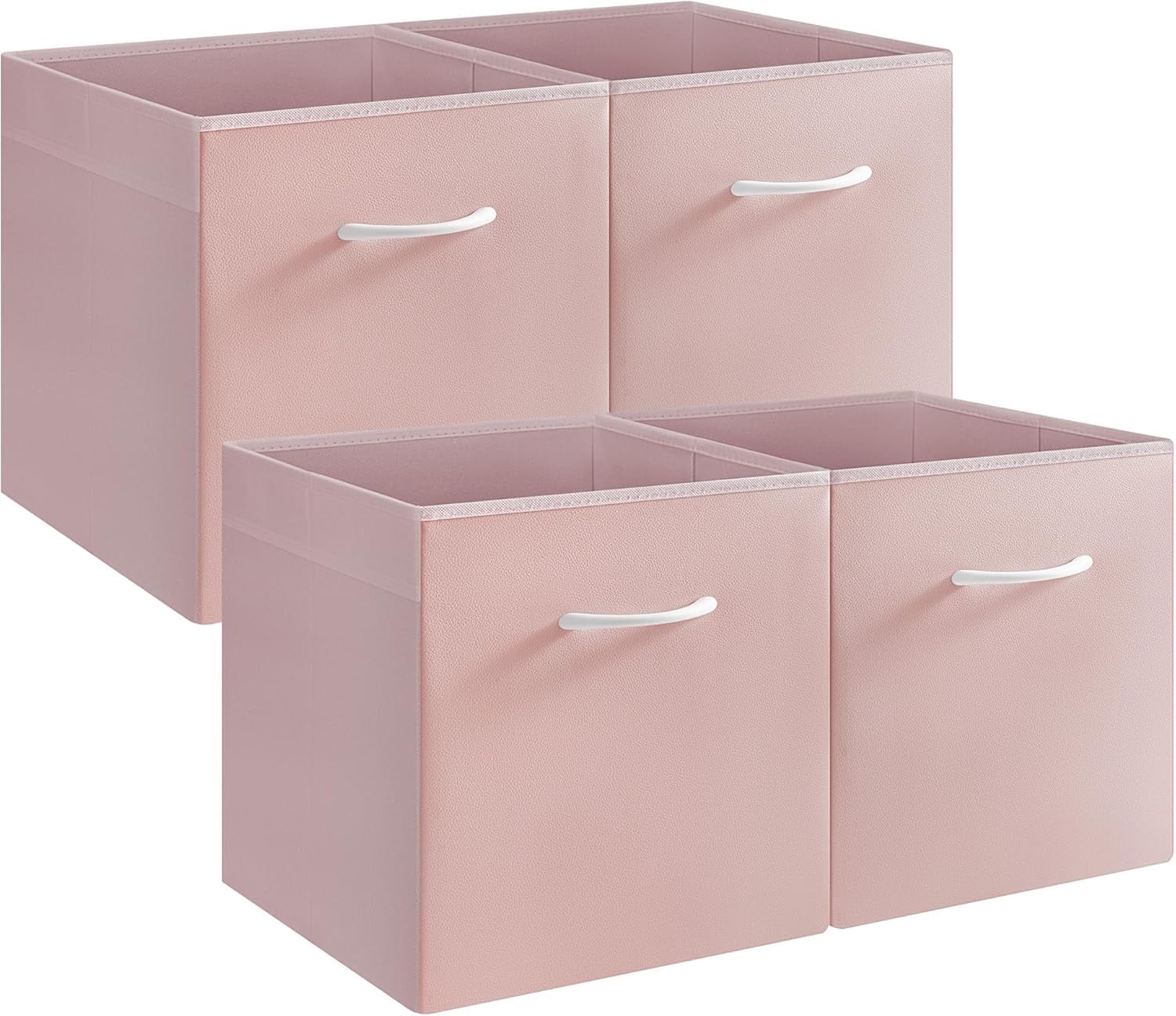 StorageWorks 13 Inch Cube Storage Bins, Leather Storage Baskets with ...