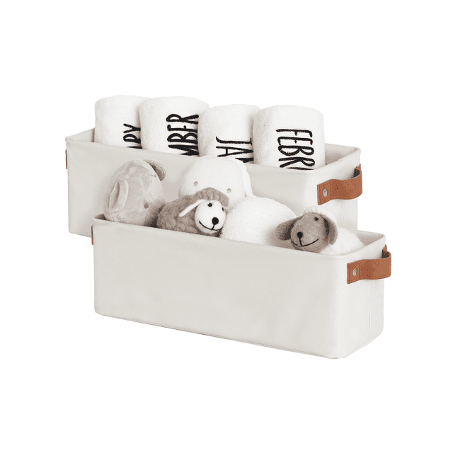 StorageWorks 2-Pack Narrow Storage Bins with Handle, Small Fabric ...