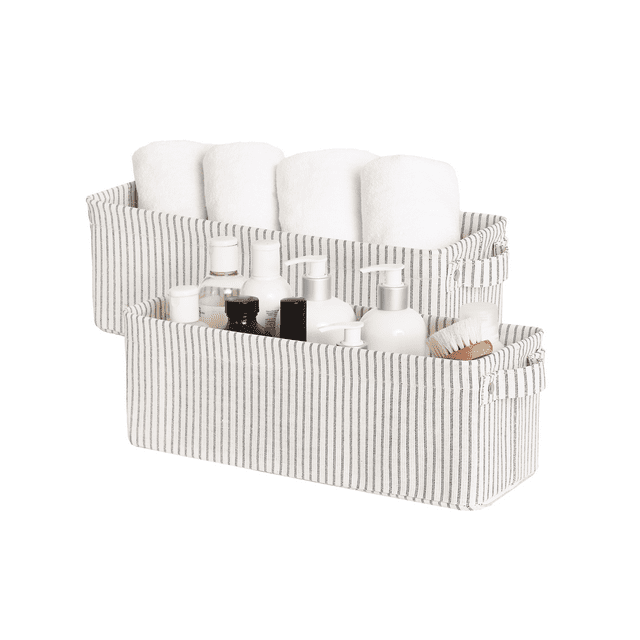 StorageWorks 2-Pack Narrow Storage Bins with Handle, Small Fabric ...