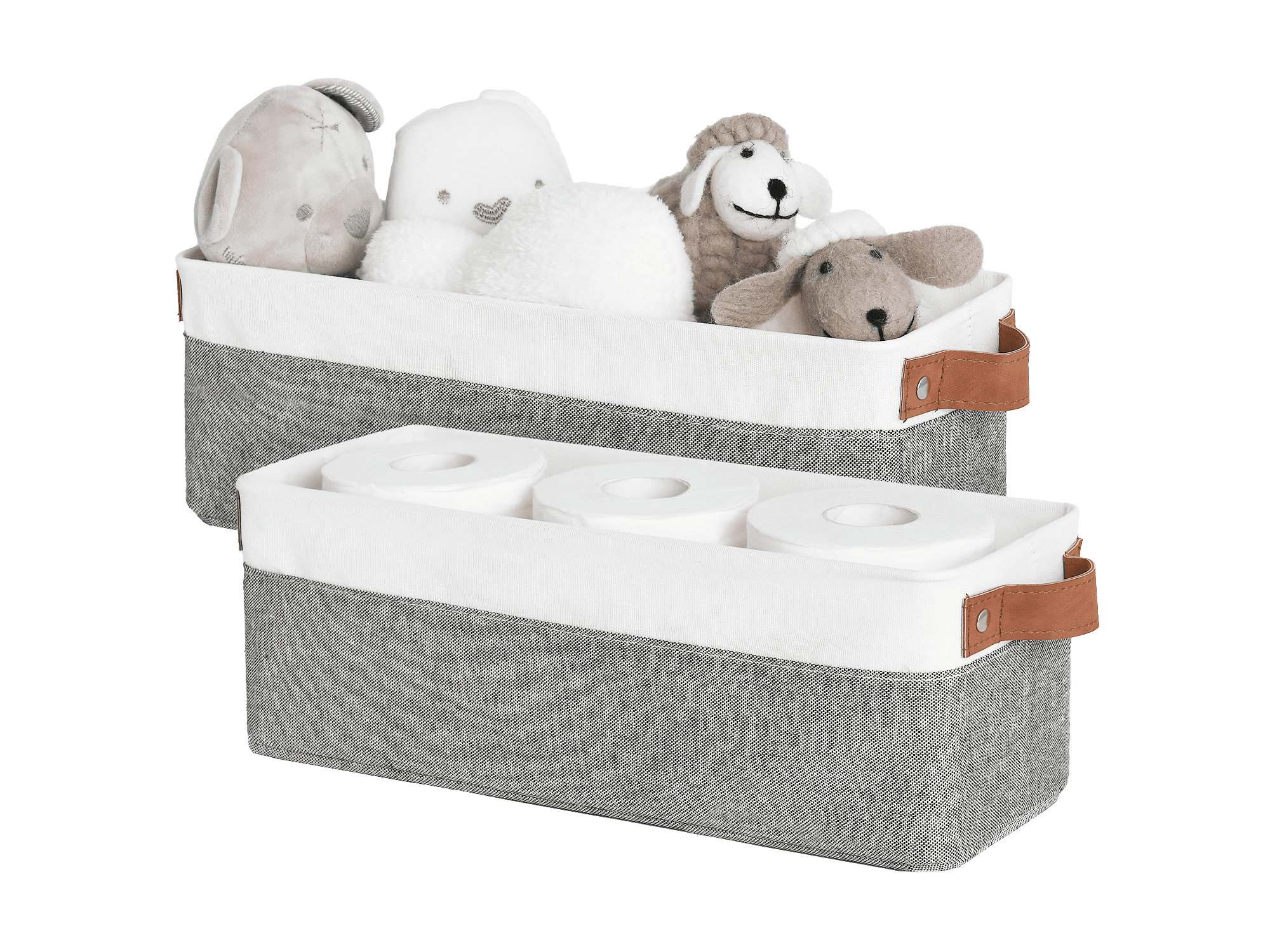 StorageWorks 2-Pack Narrow Storage Bins with Handle, Small Fabric ...