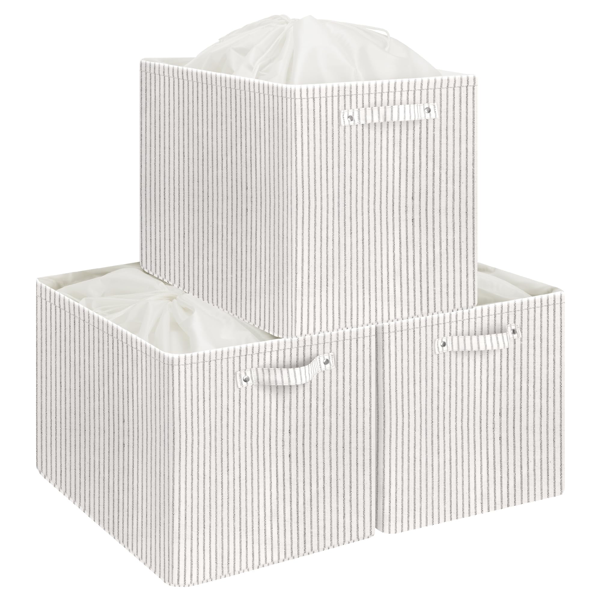 StorageWorks 3 Pack Extra Large Fabric Storage Bins with Drawstring ...