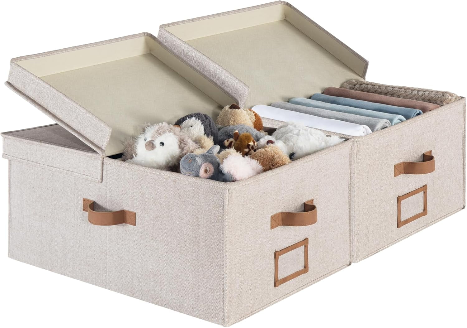 Extra Large Storage Bins with Lids, 55L Decorative Storage Bins with ...