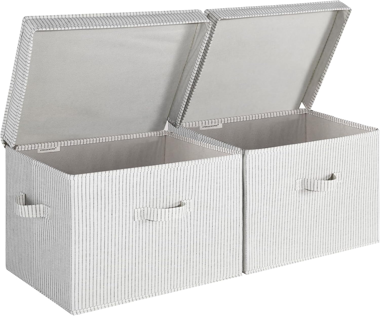 StorageWorks Fabric Storage Bins with lid, Decorative Boxes for Shelves ...