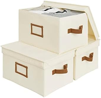 StorageWorks Large Storage Bins with Lids, Decorative Storage Boxes ...