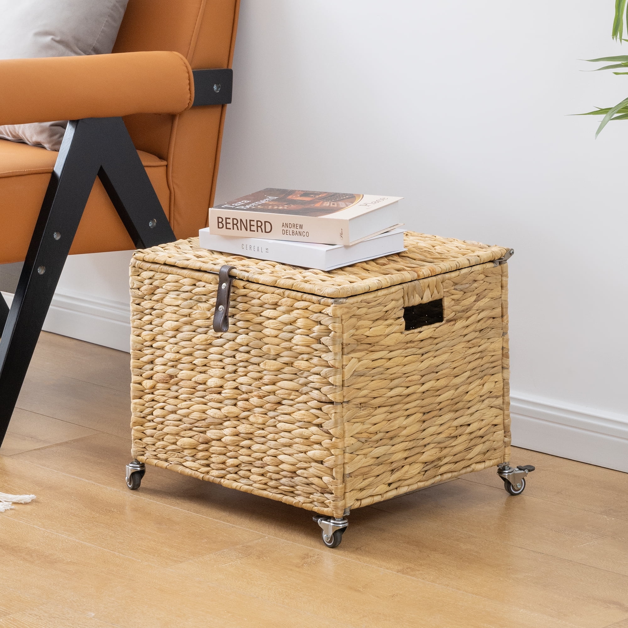 StorageWorks Wicker File Folder Organizer Box with Wheels, Printer ...