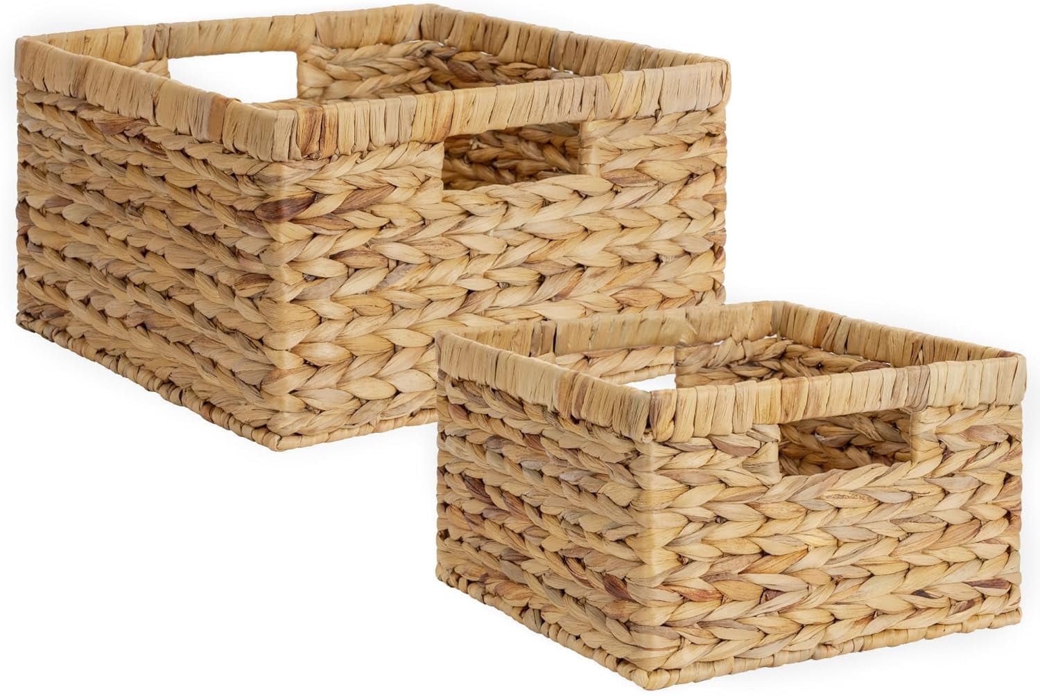 StorageWorks Wicker Storage Basket, Water Hyacinth Basket for ...