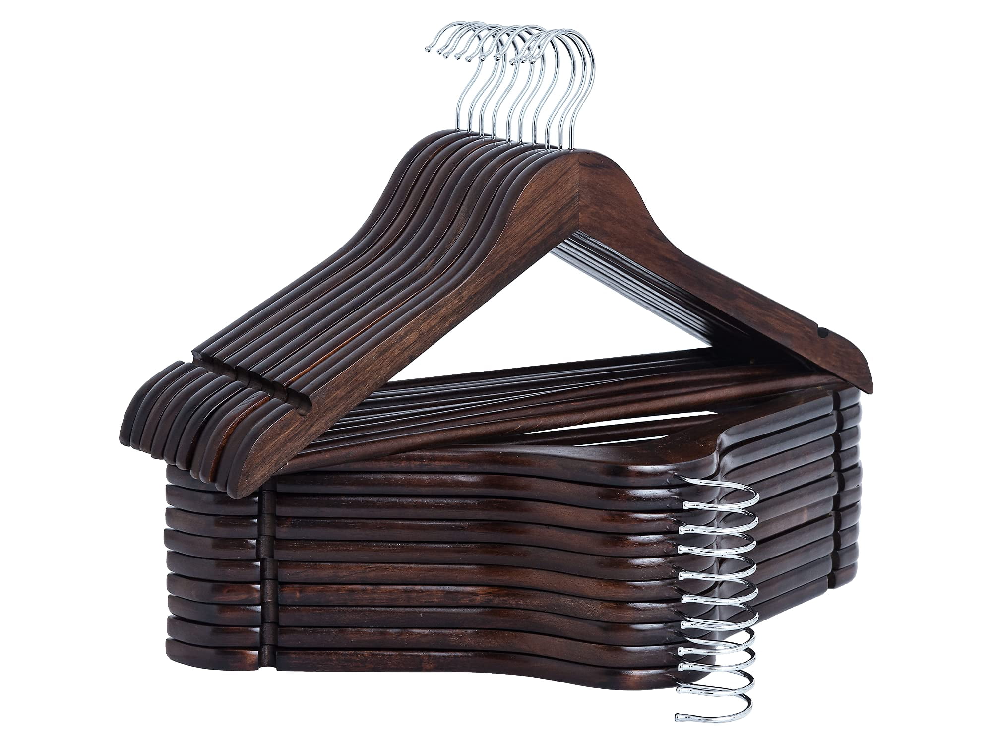 StorageWorks Wooden Hangers 20 Pack, Wood Coat Hanger for Coats, Shirts ...