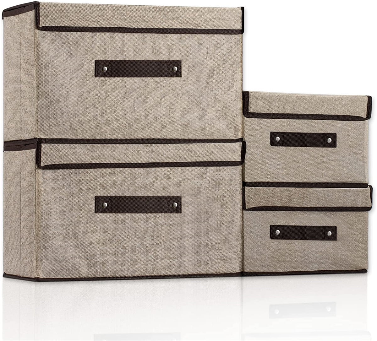 Storageboxes Set of 4 Foldable Storage Boxes with Lids, Collapsible ...