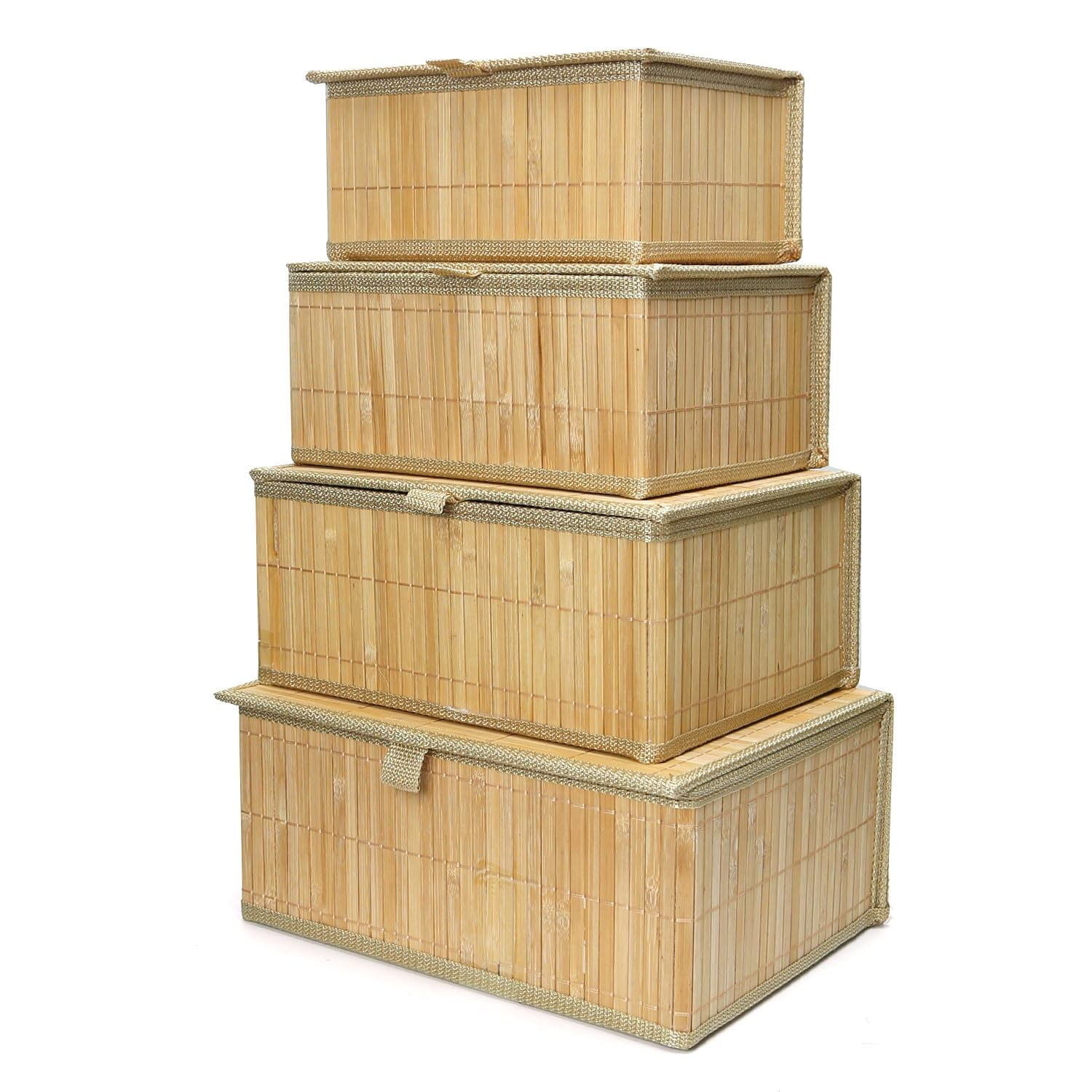 Storagether Wicker Basket With Ypf5 Lid Bamboo Storage Box For Shelf