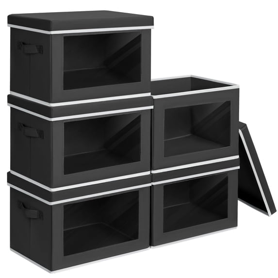 Storboxes With Lids - 5 Pack Foldabler Window B Large Decorative ...