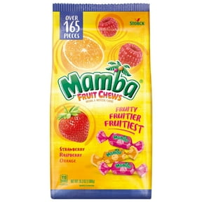 MAMBA Fruit Chews Candy Variety, Strawberry, Raspberry, Lemon, Orange ...