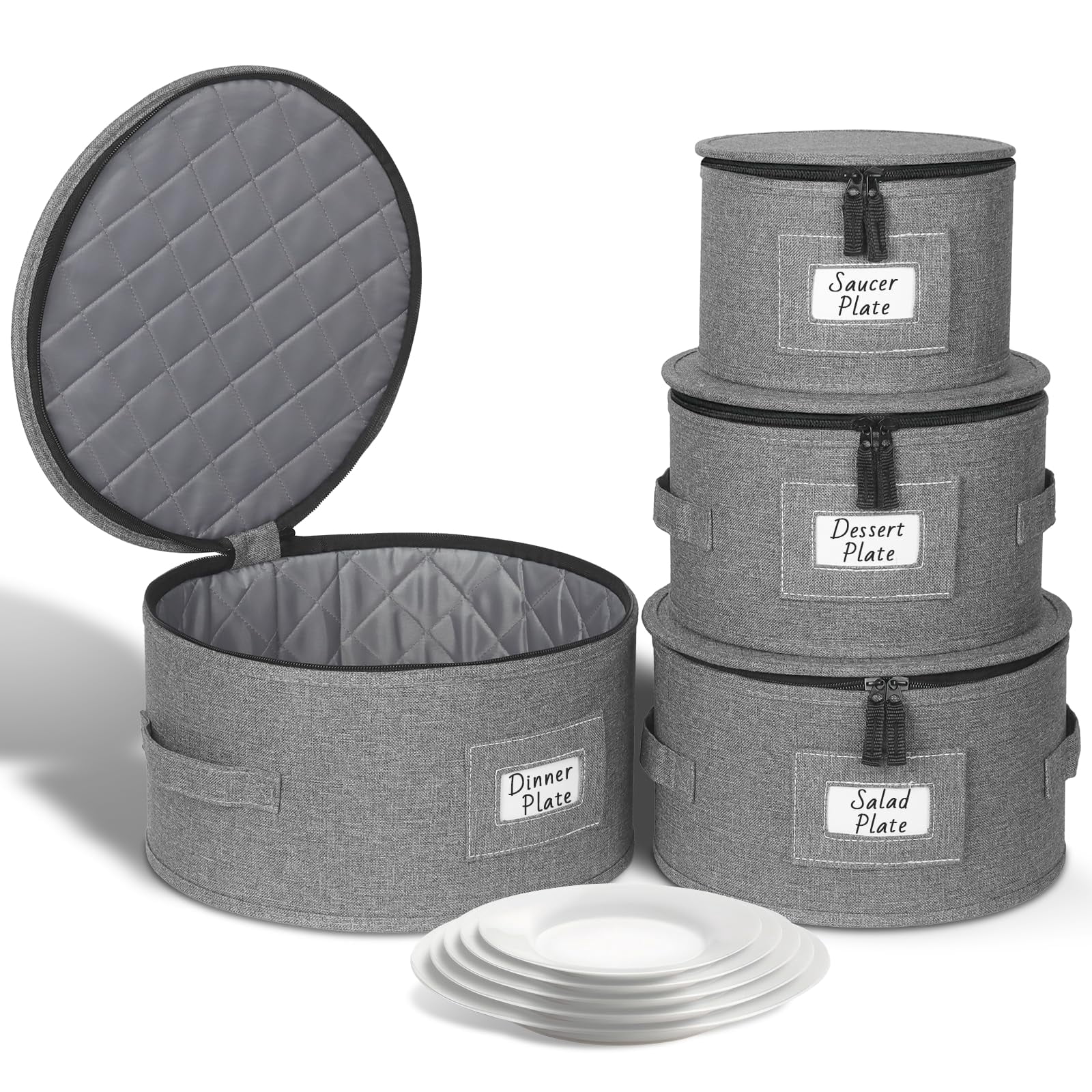Storcontainers 4 Pack Hard Shell Moving Boxes Dish With Felt Dividers ...