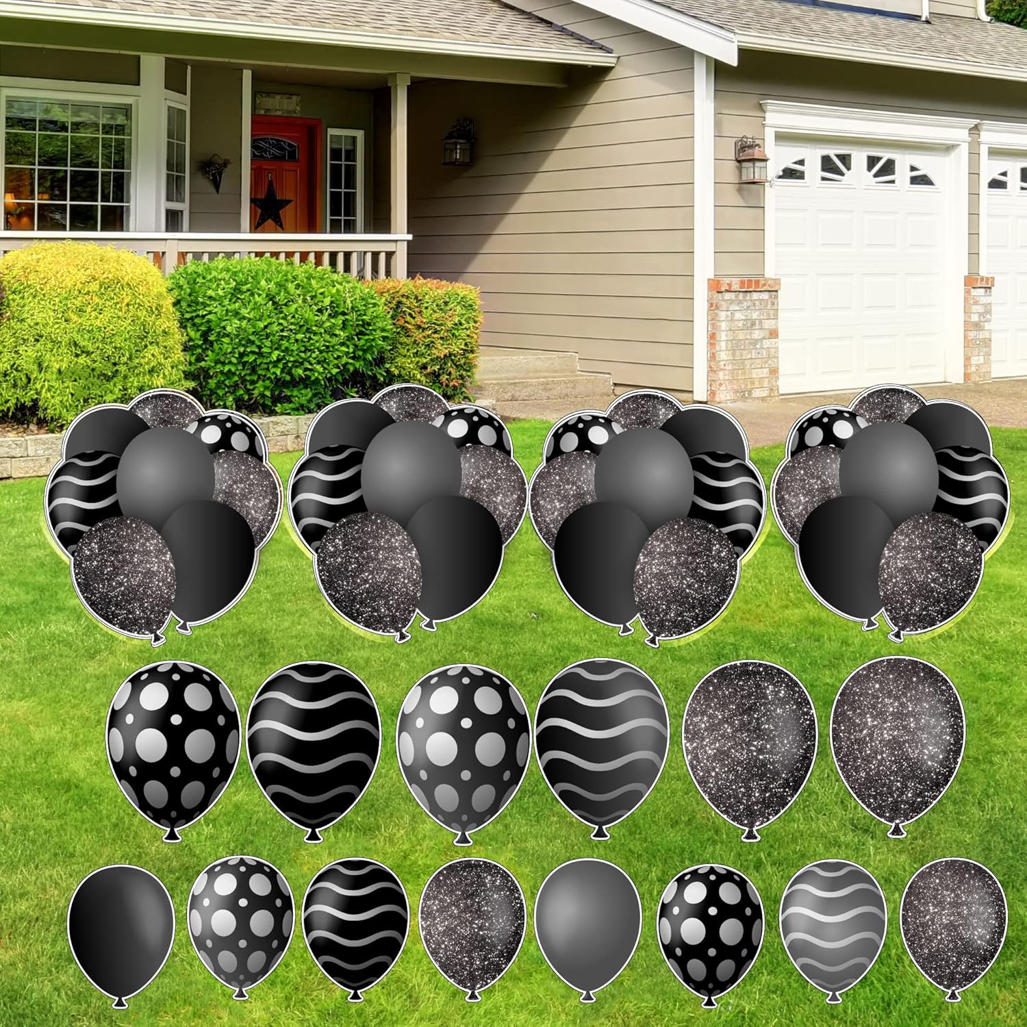 Store Birthday Balloon Yard Signs 4 Bouquets and 14 Single Balloon Yard ...