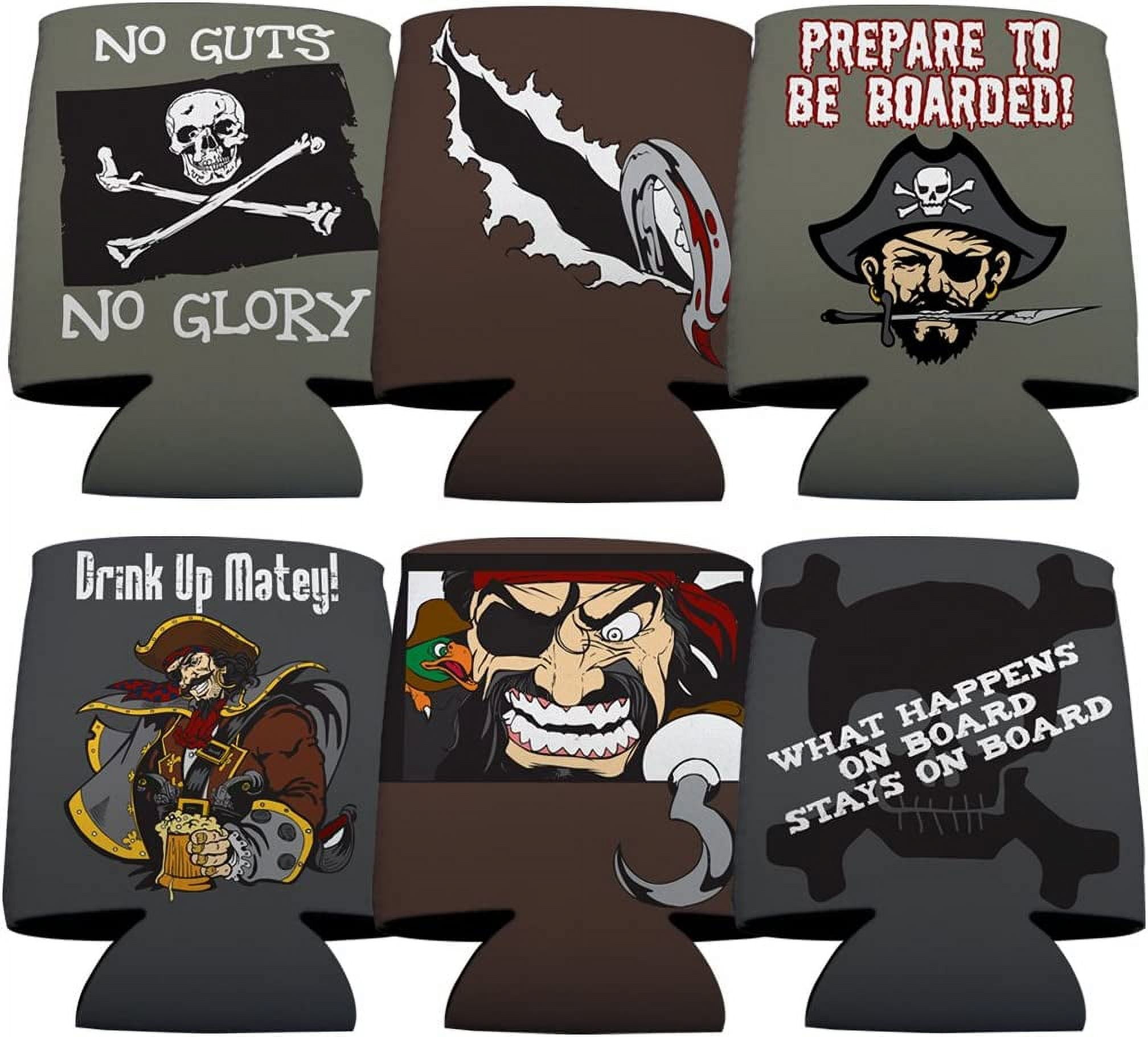 Store Can and Beverage Coolers - Boating, Pirate Design, Set of 6 ...