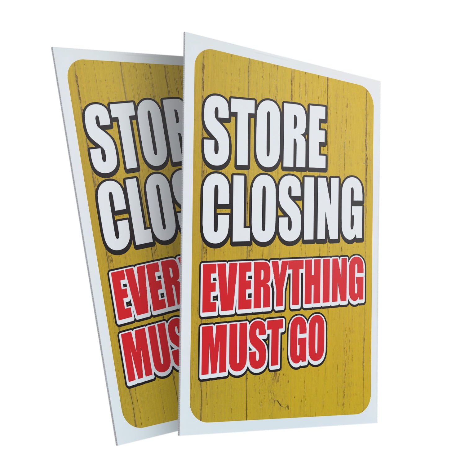 Store Closing (2-PACK) 24" x 36" Plastic Signs | Sign Insert 4mm ...