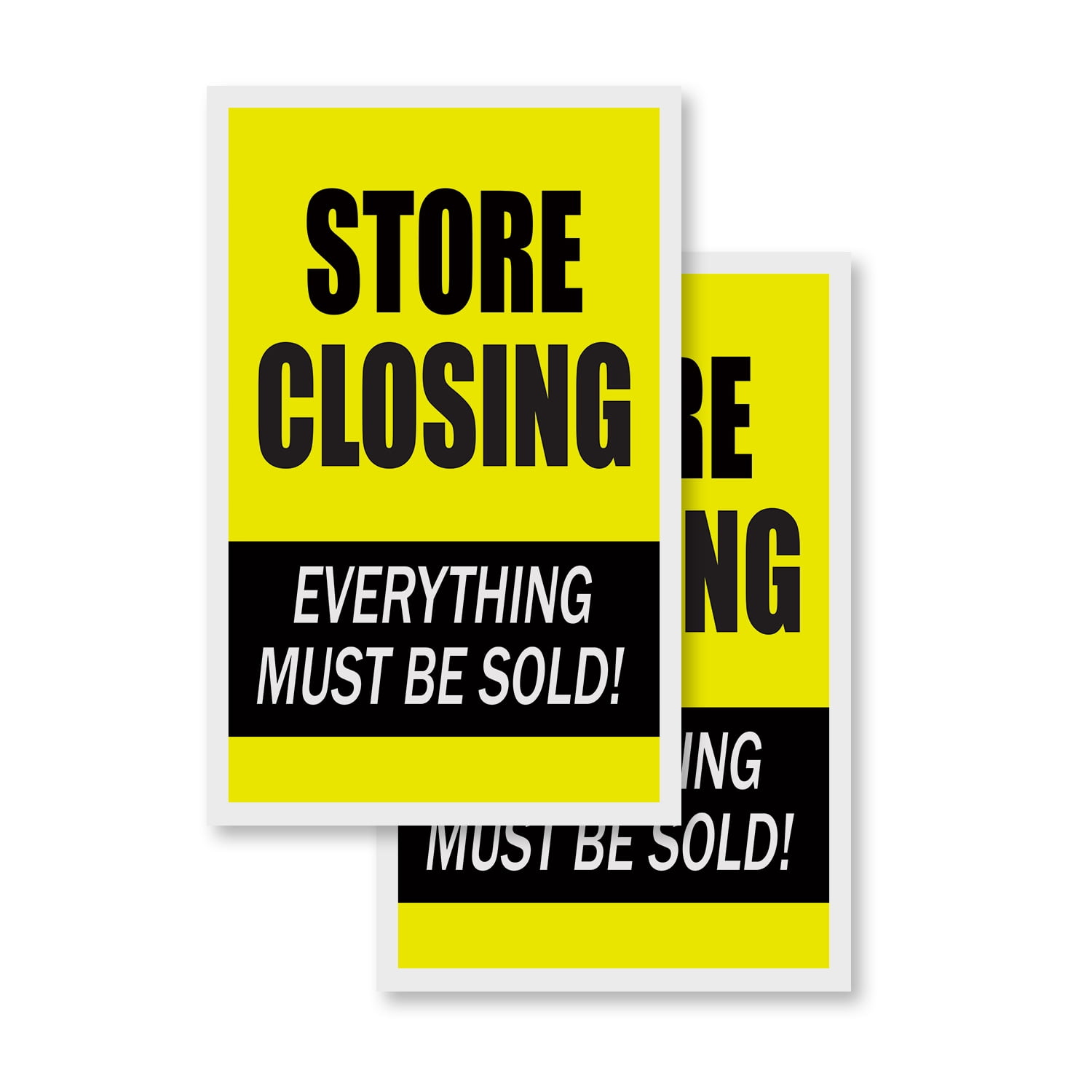 Store Closing (2-PACK) 24" x 36" Vinyl Decals | Sign Insert Peel ...