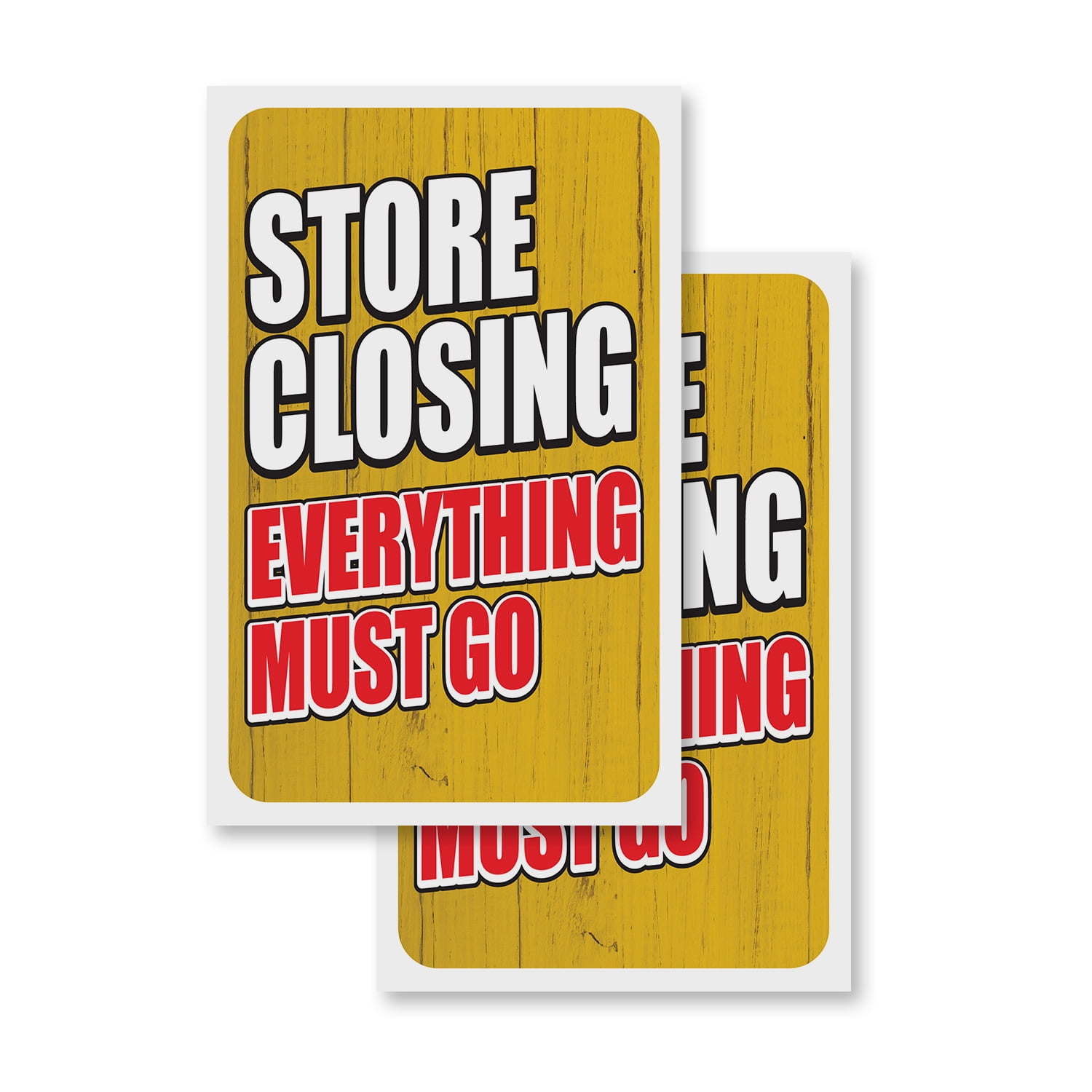 Store Closing (2-PACK) 24" x 36" Vinyl Decals | Sign Insert Peel ...