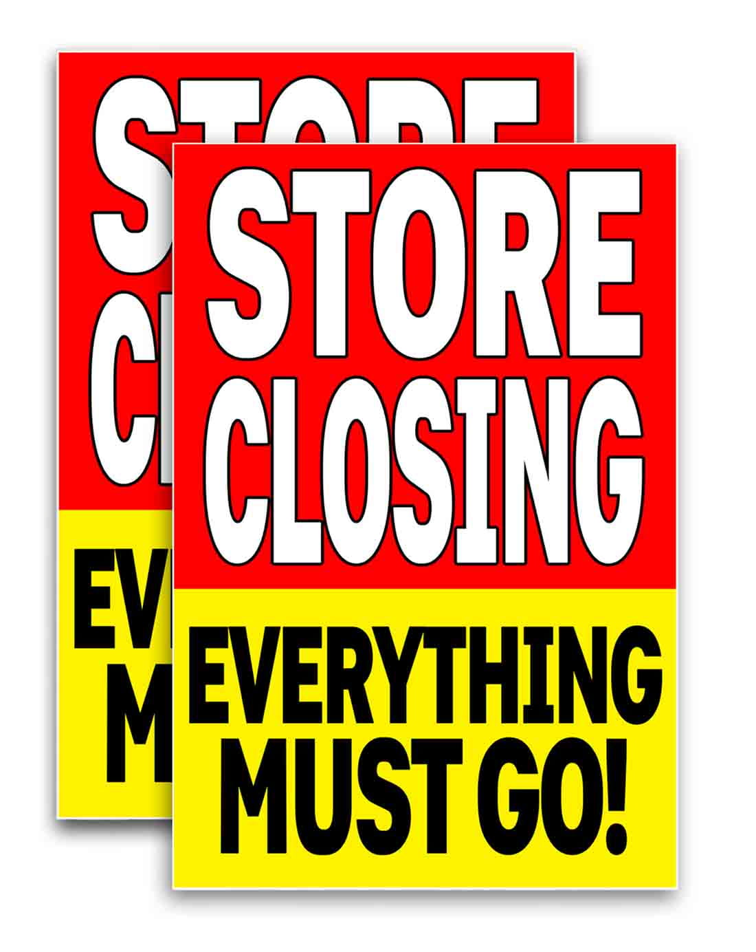 Store Closing Everything Must Go (24" X 36") Vinyl Decal Only (Pack of ...