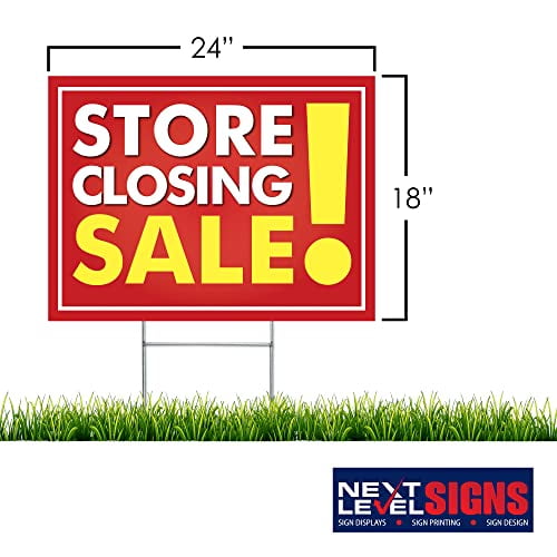 | Store Closing Sale Yard Signs | Double Sided 24 W x 18 H Inches ...