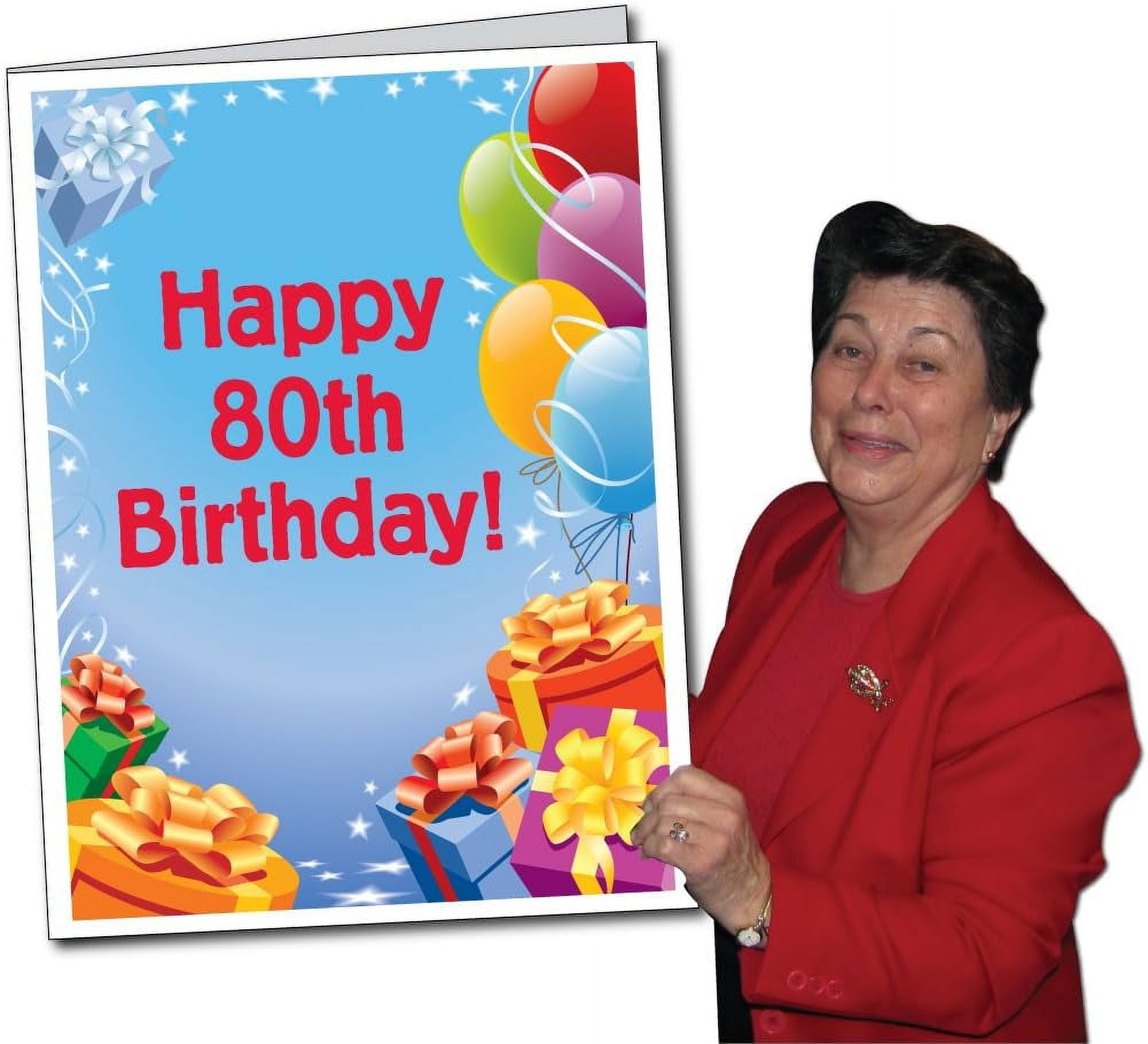 Store Greeting Cards: Giant 80th Birthday Card (presents & balloons) 2 ...