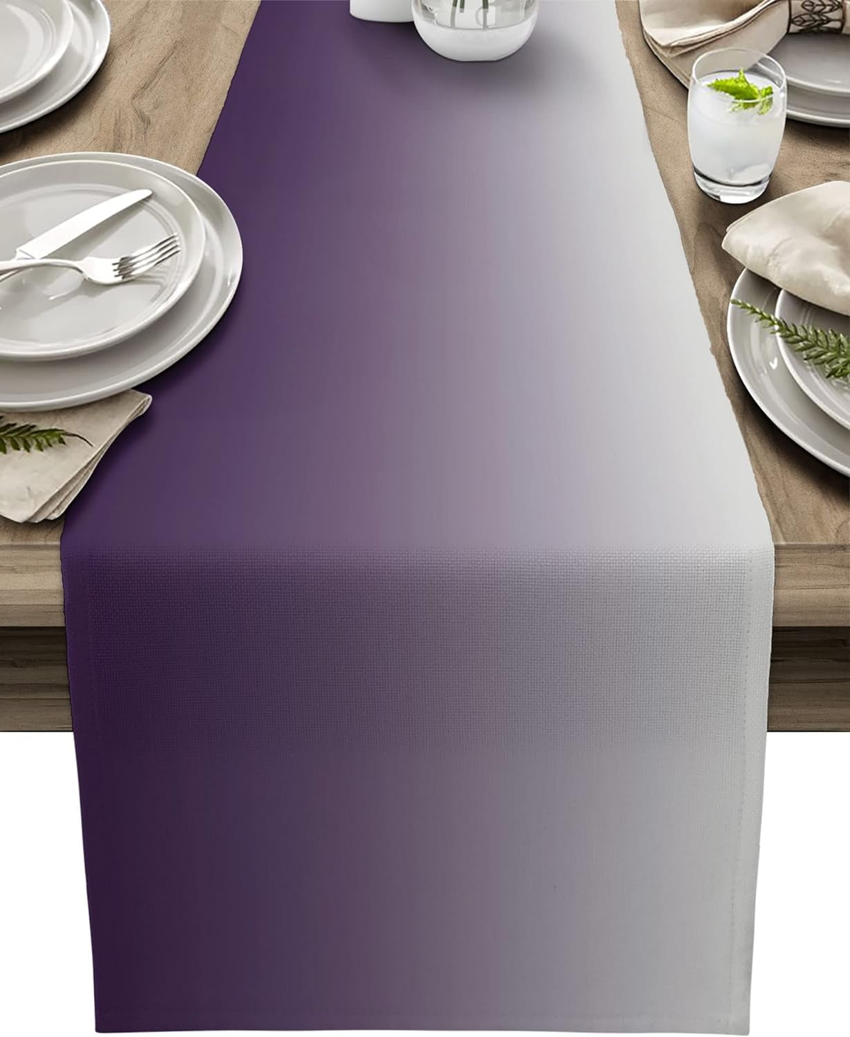 Store Purple Cotton Linen Table Runner Dresser Scarves,Ombre Purple ...