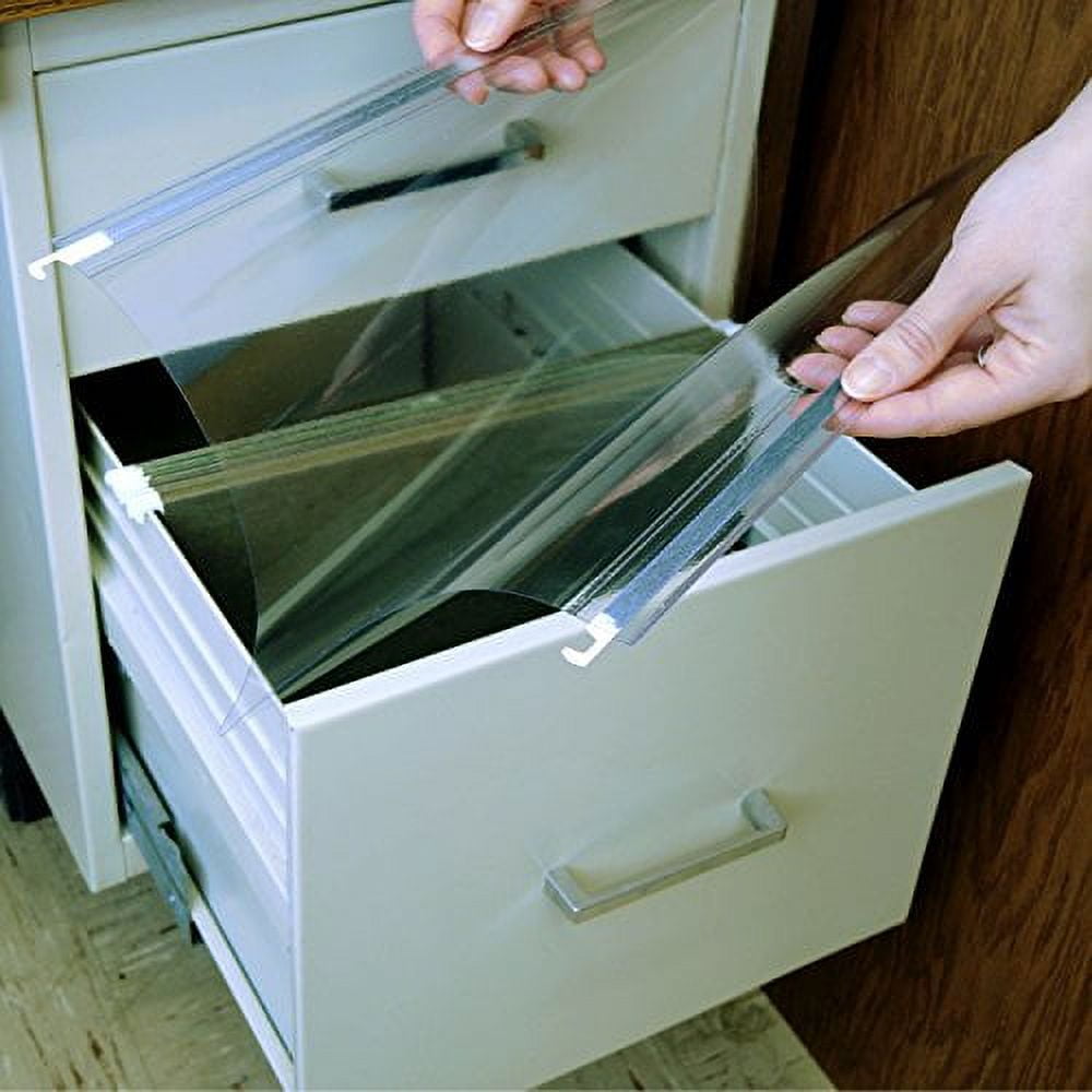 Store SMART - Clear Hanging File Folder with Two Sturdy Metal rods - 10 ...