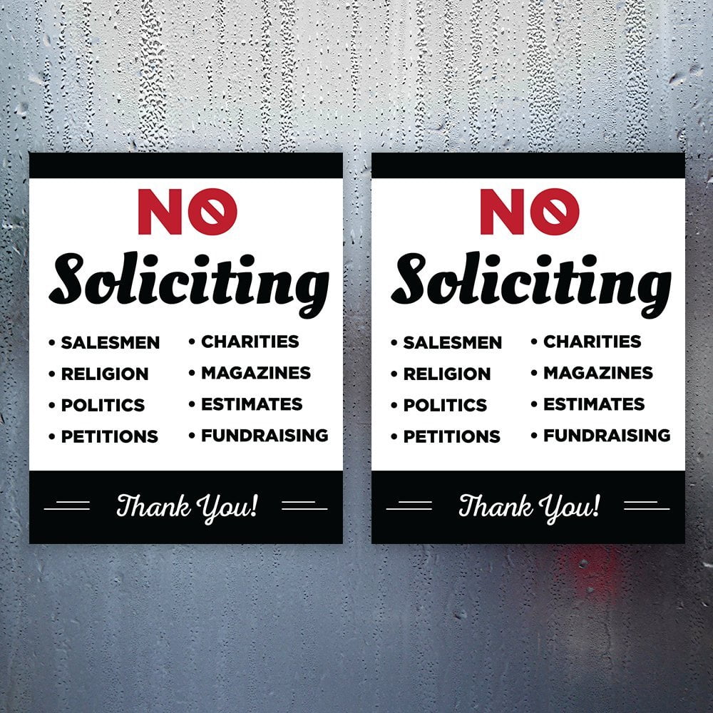 Store Sign Stickers (No Soliciting Sign Sticker) - Walmart.com