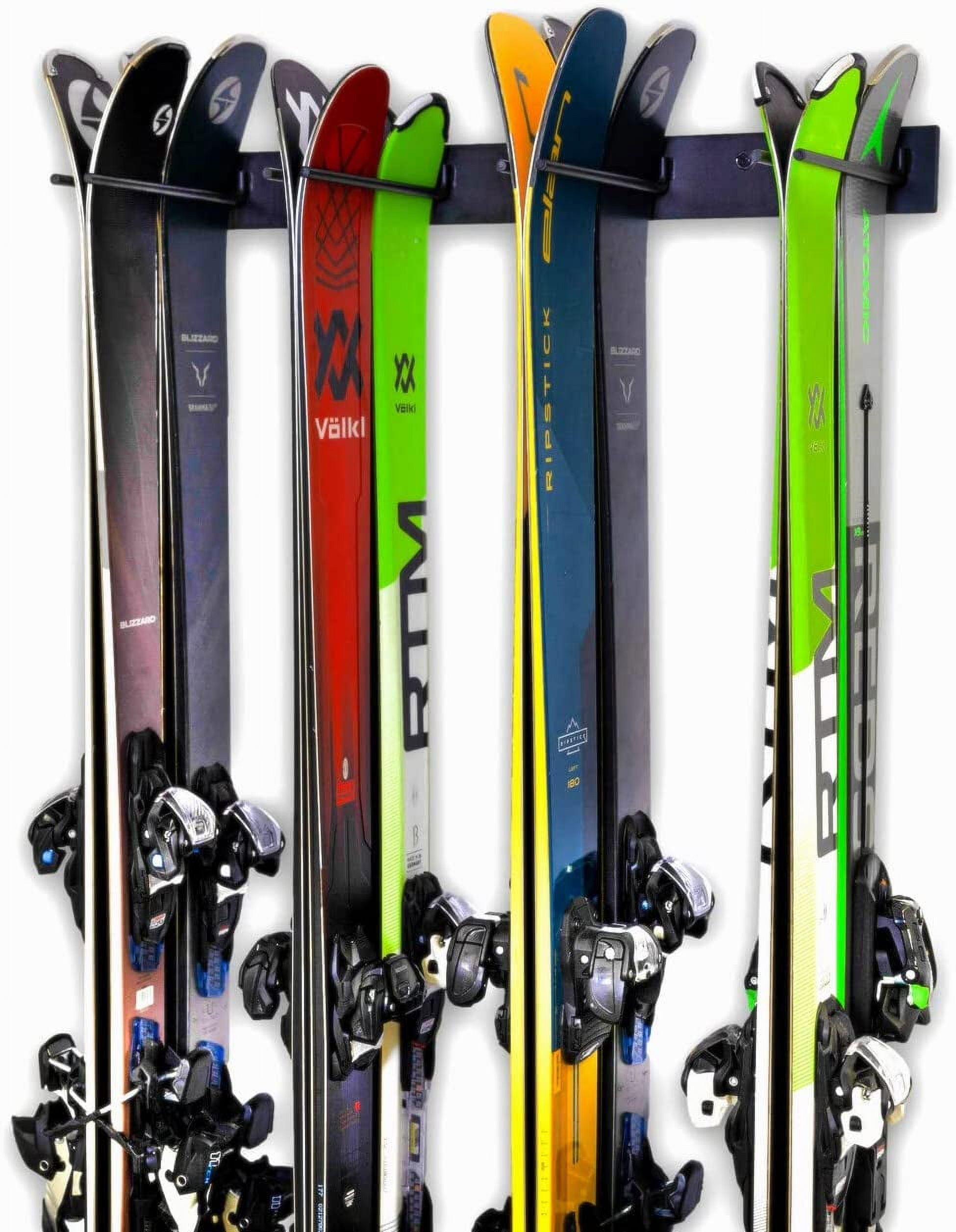 Store Ski Wall Storage Rack, Holds 8 Pairs, Steel Home and Garage Skis ...