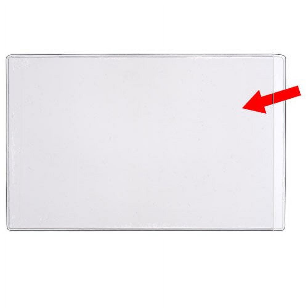 StoreSMART - 5" x 8" Non-Adhesive Vinyl Plastic Pocket - Open Short ...