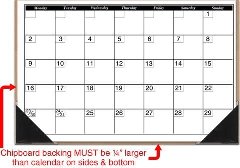 StoreSMART Peel and Stick Calendar Corners - Black Plastic - 500 Pack ...