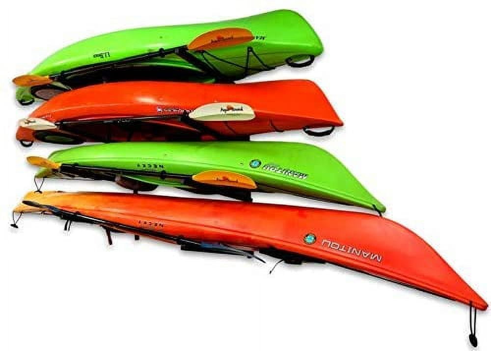 StoreYourBoard 4 Kayak Storage Rack, Wall Mounted Indoor Garage ...