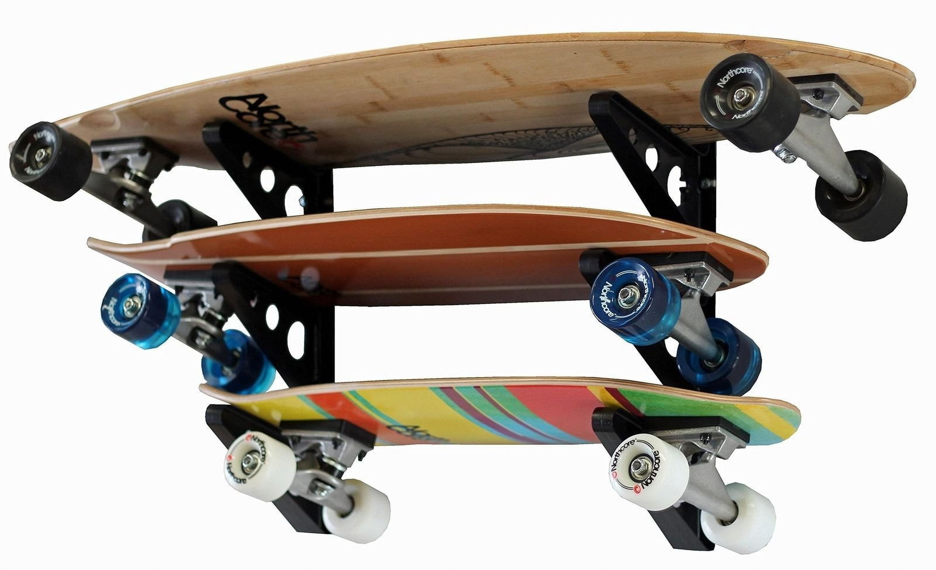 StoreYourBoard Skateboard and Longboard Storage Rack, Trifecta Wall ...