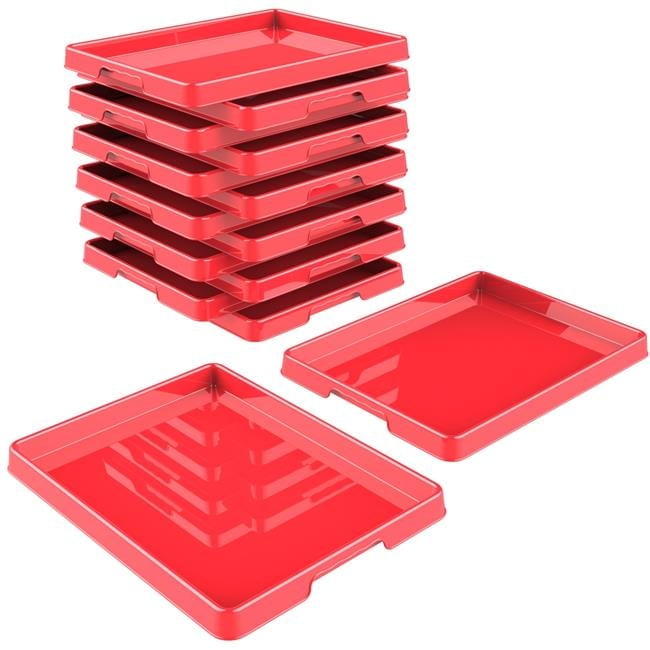 Storex 00442E12C 12 x 16 in. Sorting & Crafts Tray, Red - Pack of 12 ...