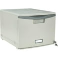 Storex Single File Drawer Container, Lockable, Stackable, Gray Plastic ...