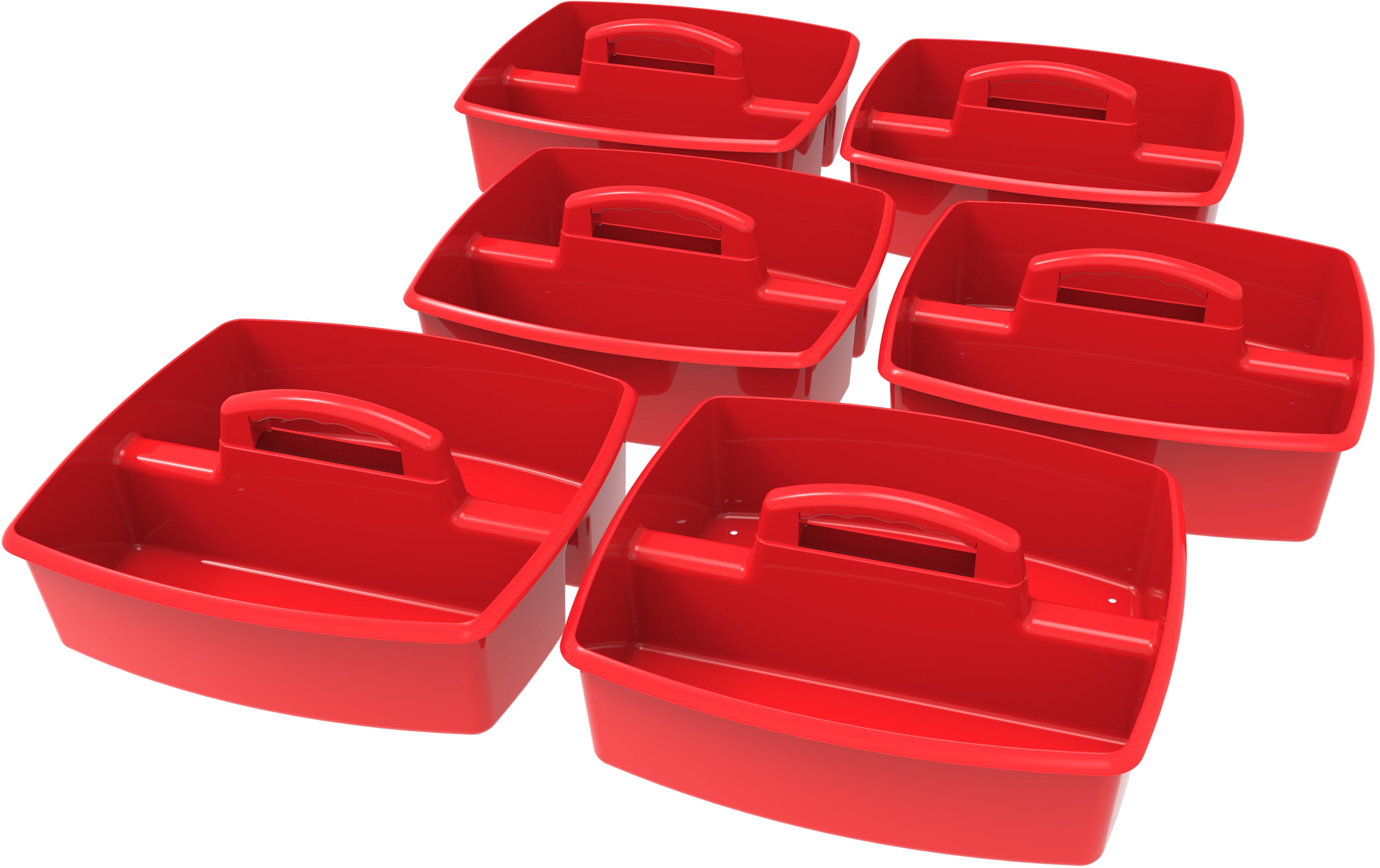 Storex 2-Compartment Supply Caddy, Red, 6-Pack - Walmart.com