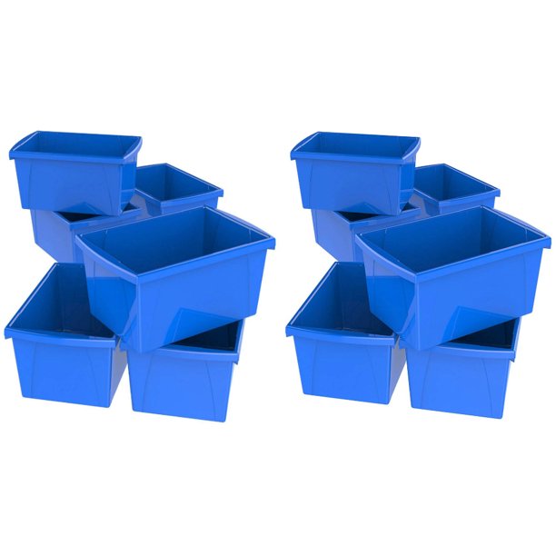 Storex 5.5 Gallon (21L) Classroom Storage Bin, Blue, 12 units - Walmart ...