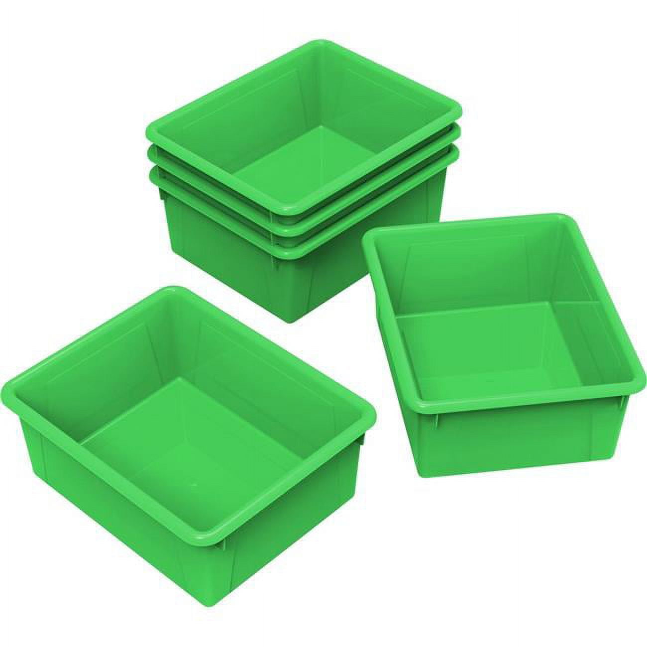 Storex 62527U05C Letter Size 10 x 13 x 5 in. Deep Storage Tray, Green ...