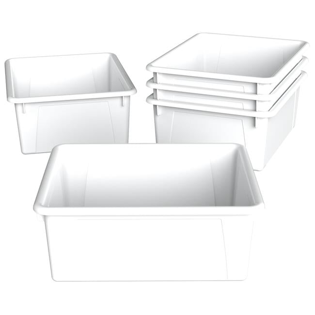 Storex 62569U05C Letter Size 10 x 13 x 5 in. Deep Storage Tray, White ...