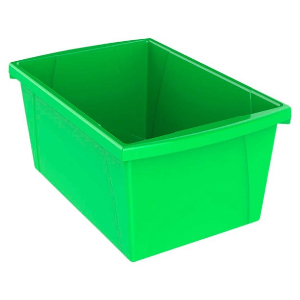 Storex Classroom Storage Bin, 5-1/2 Gallon, Green - Walmart Business ...