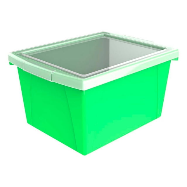 Storex Classroom Storage Bin with Lid, 4 Gallon, 13-5/8 x 11-1/4 x 7-7/ ...