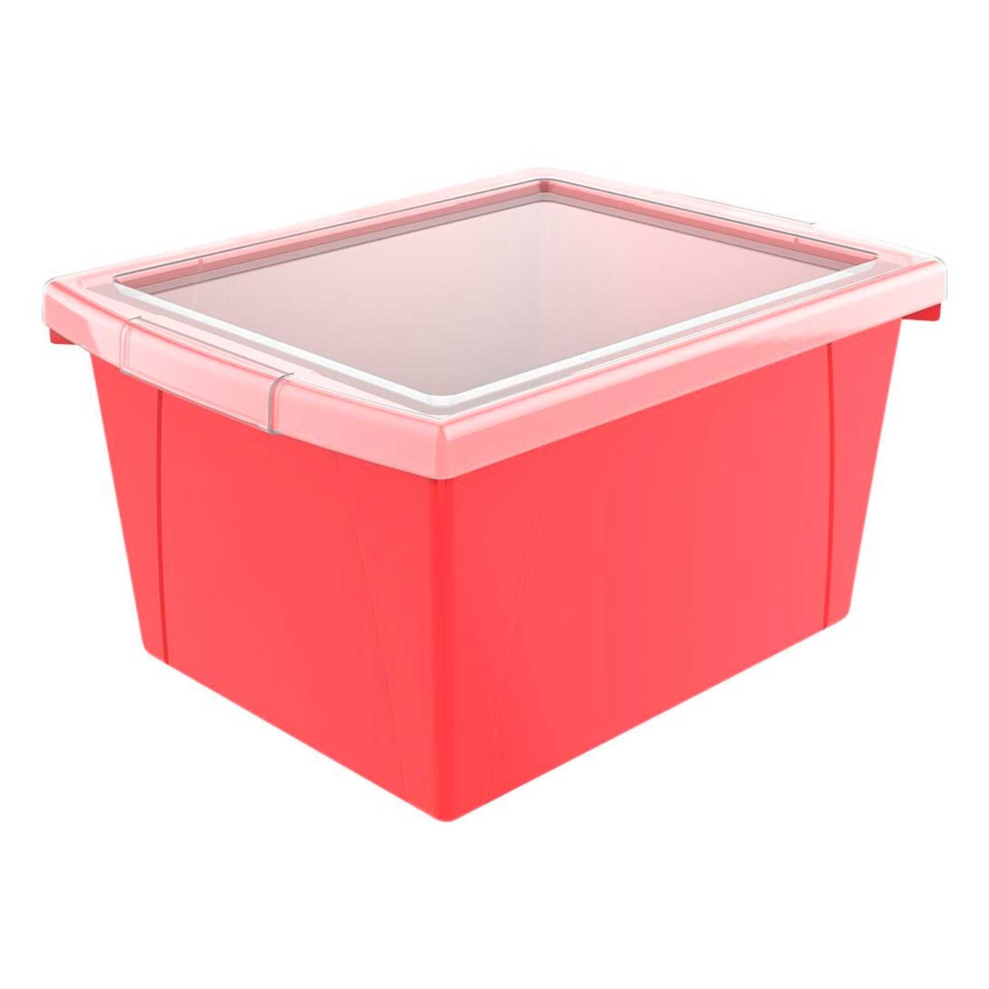 Storex Plastic Classroom Storage Bin 4 Gallon with Handles, Colored ...