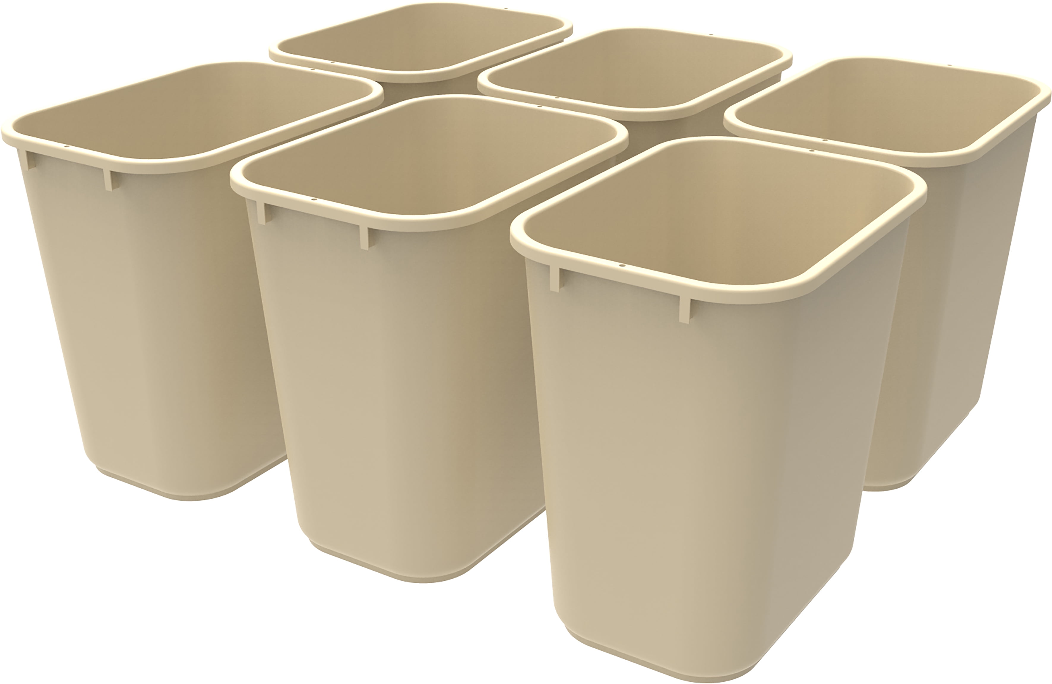 Storex Indoor Plastic Waste Basket, Beige, 7 gallon, 6-pack - Walmart.com