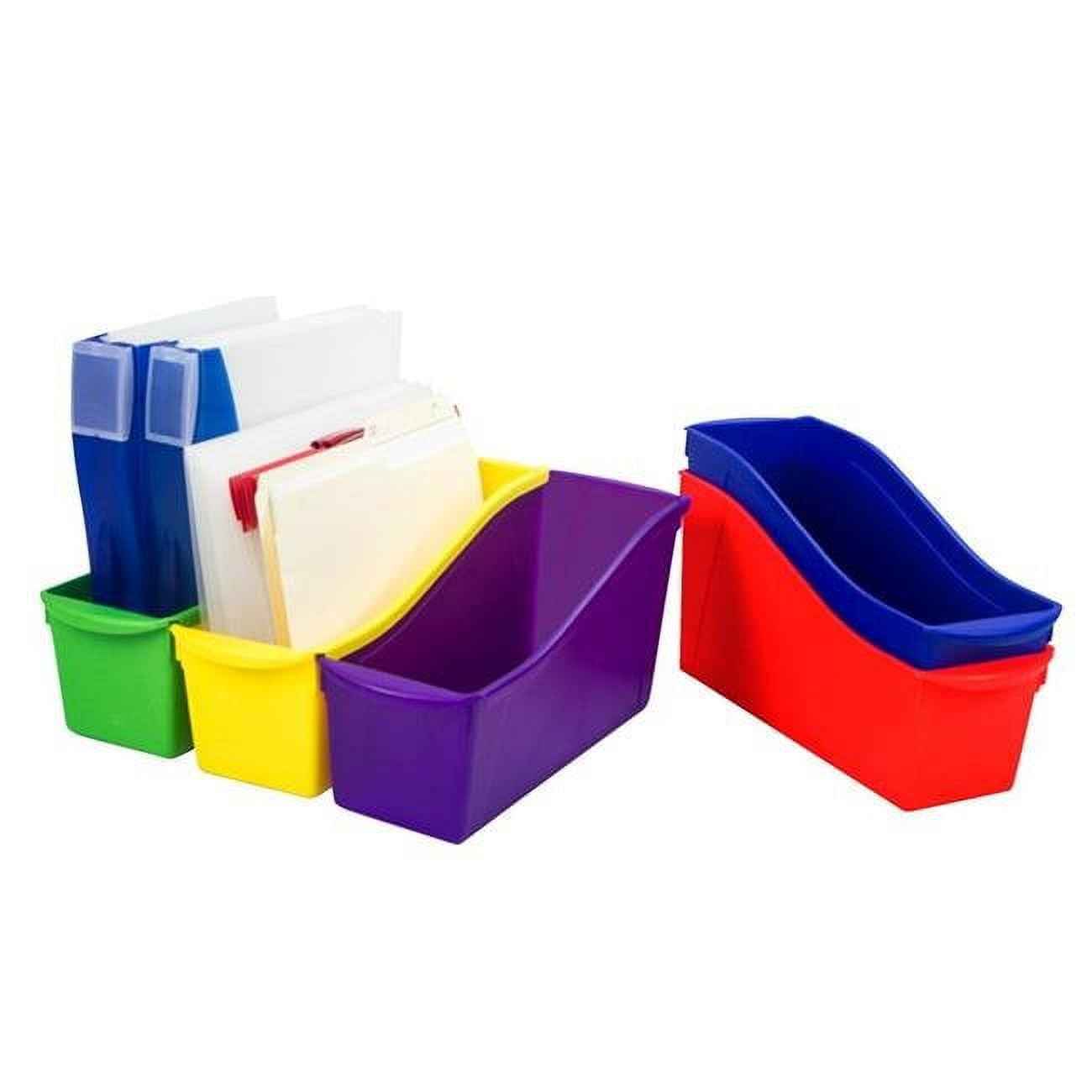 Storex Industries 1512793 Interlocking Book Bins, Assorted Colors - Set ...