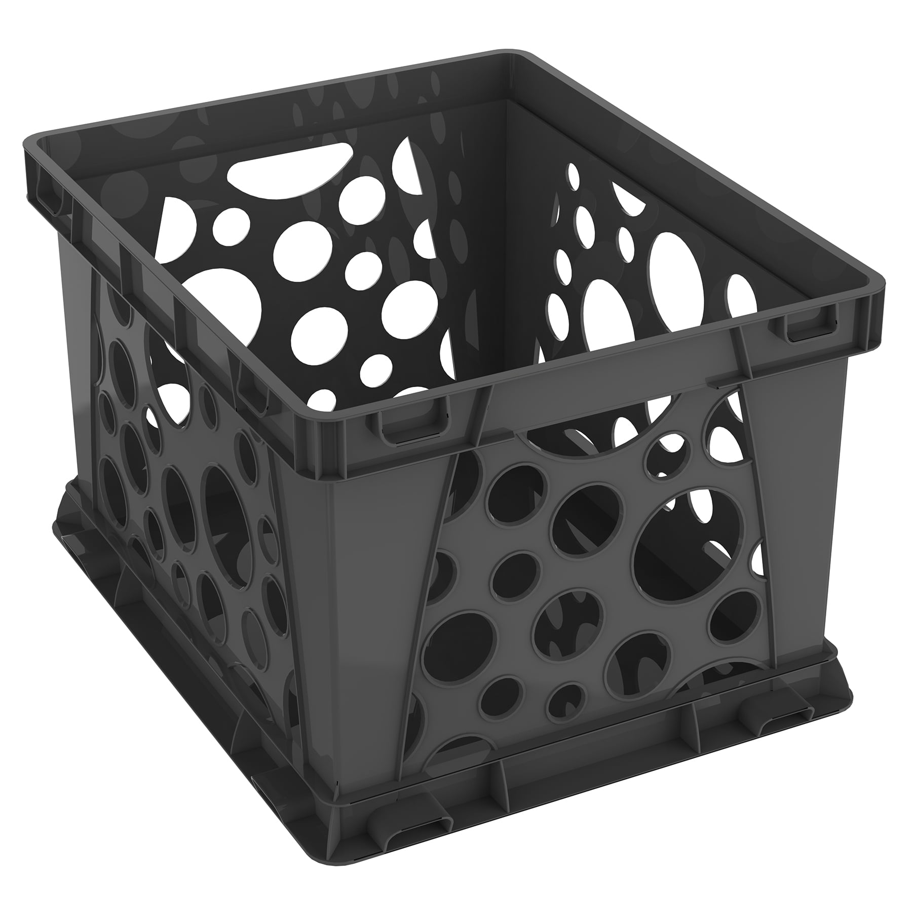 Storex Large File Crate, 17.25"L x 14.25"W x 10.5"H, Black - Walmart.com